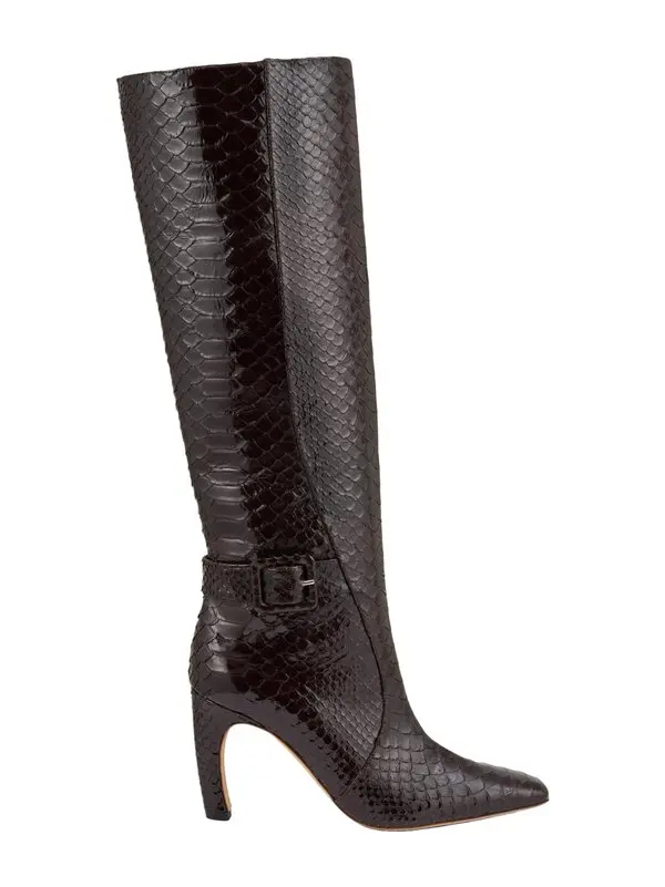 MALONE SOULIERS Embossed Leather Knee-high Boots - Brown