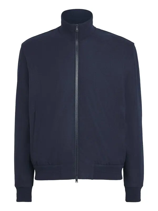 Herno Knitted Bomber Jacket - Navy