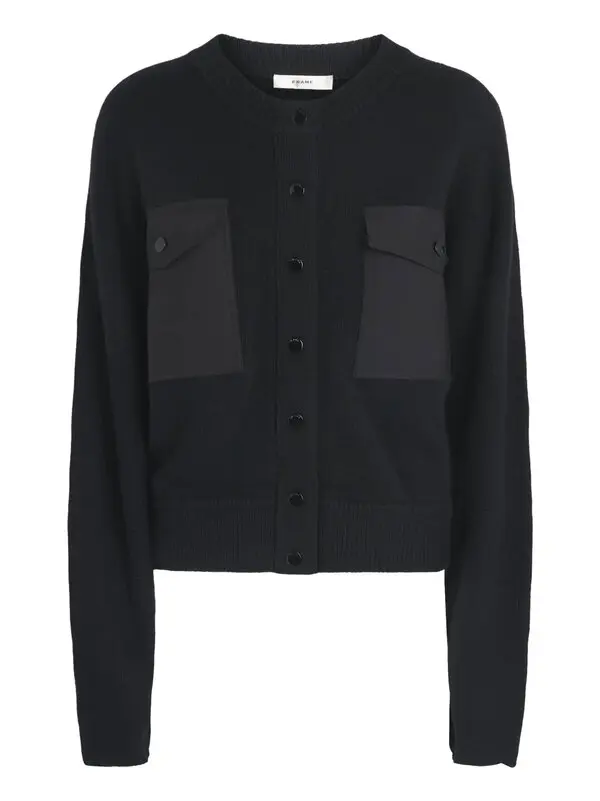 FRAME Cashmere Patch-pocket Cardigan - Black
