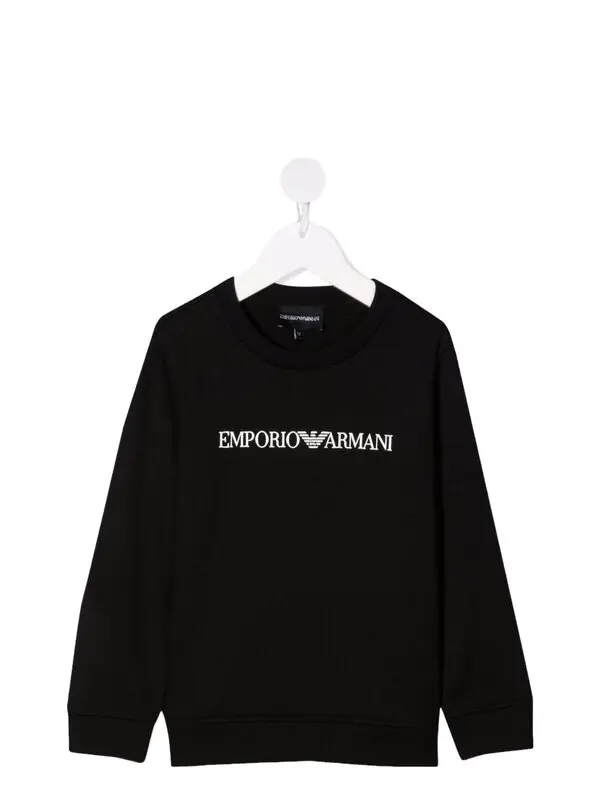 Emporio Armani Logo Print Crewneck Sweatshirt - Black