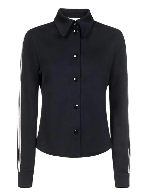 Palm Angels Long-sleeved Striped Shirt - Black