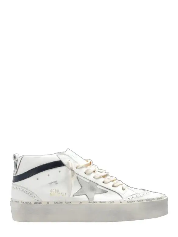 GOLDEN GOOSE Mid Star High-top Lace-up Sneakers - White