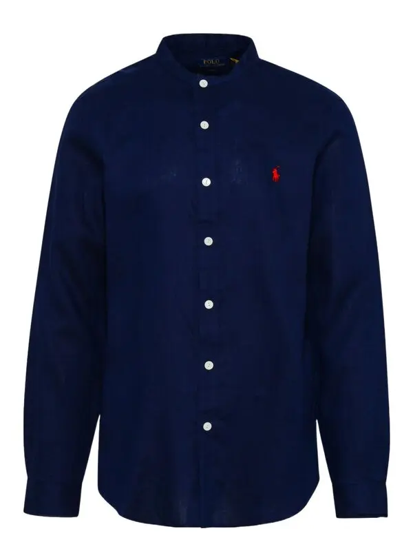 Polo Ralph Lauren Logo Embroidered Buttoned Shirt - Black