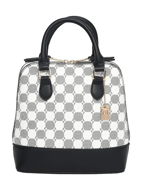 MKF COLLECTION - J'OMOR Marjorie Circular Print Satchel Bag - Black