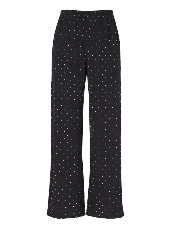 Asceno Polka-dot Silk Wide-leg Pants - Black