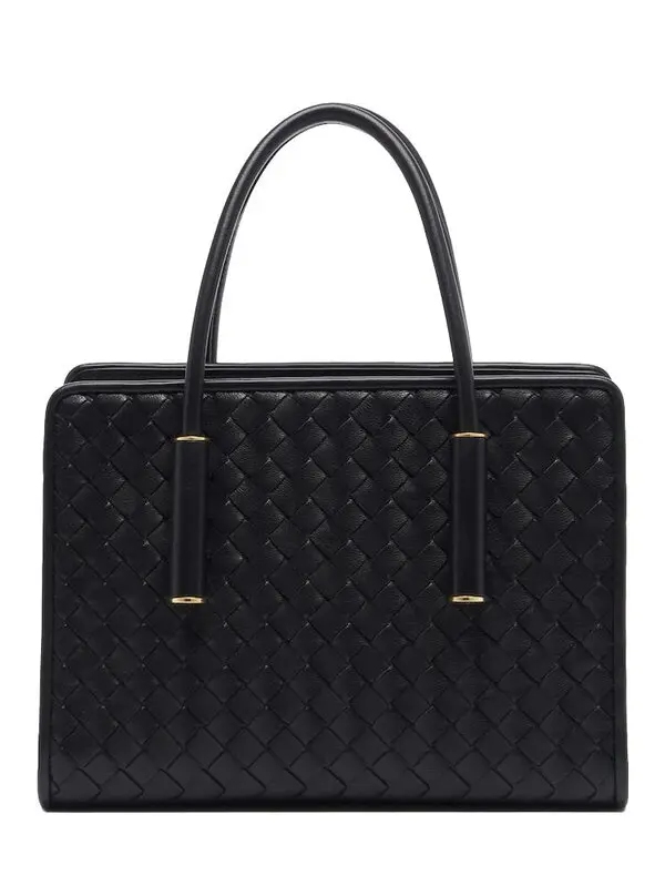 Bottega Veneta Barbara Small Intrecciato Top-handle Bag - Black
