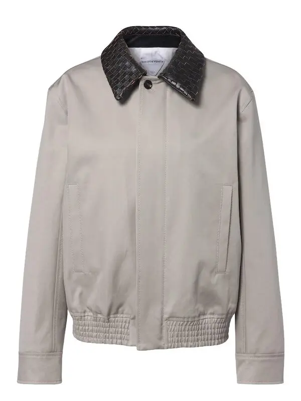 Bottega Veneta Intrecciato Cotton Blouson Jacket - Grey