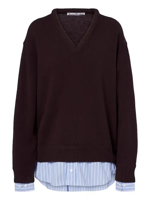 Acne Studios Layered Wool Sweater - Brown