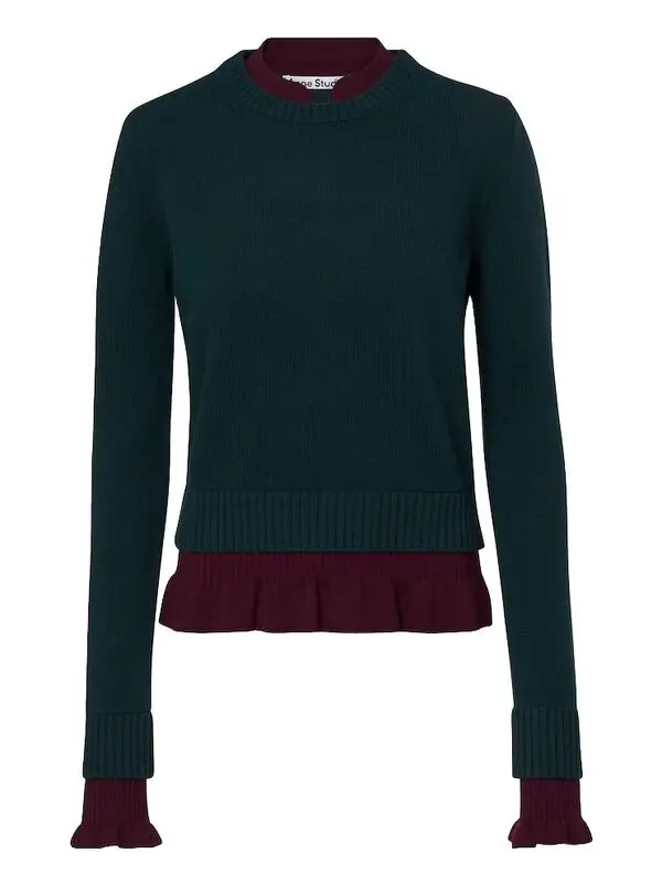 Acne Studios Layered Wool Sweater - Green