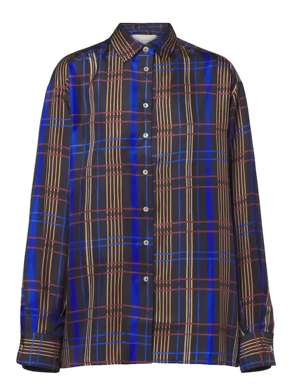 Asceno Maya Checked Silk Shirt - Multicoloured