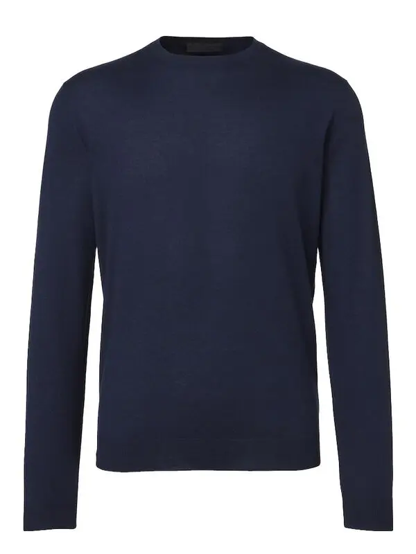 Prada Cashmere And Silk Crewneck Sweater - Blue