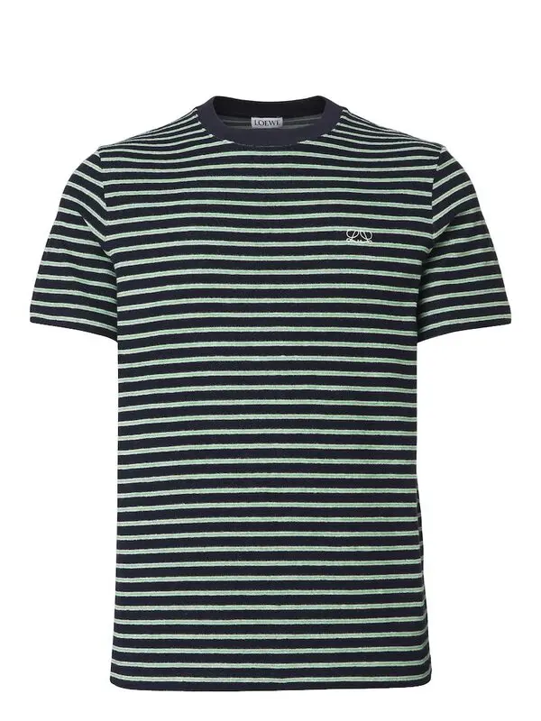 Loewe Striped Cotton-blend Terry T-shirt - Multicoloured