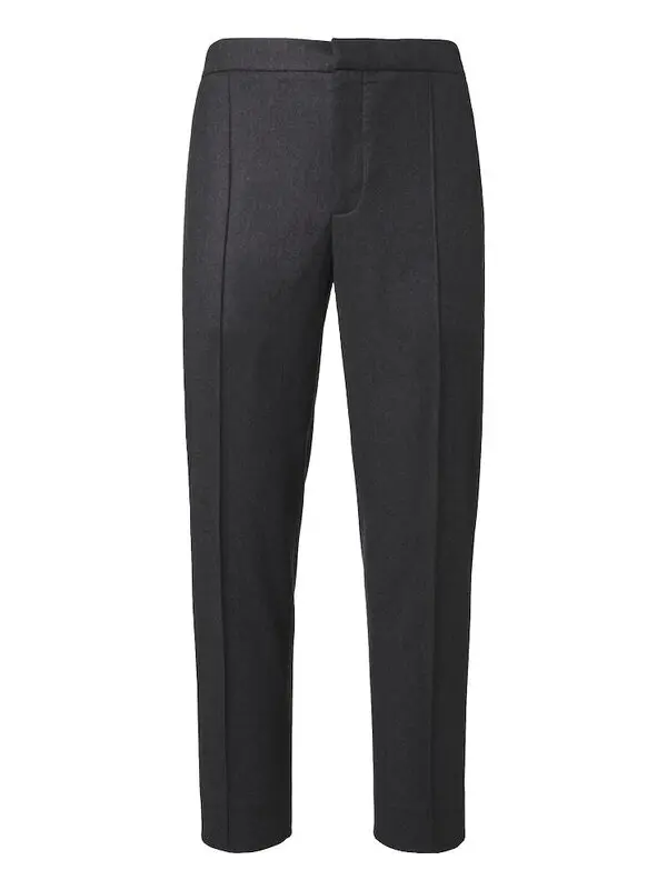 Zegna Wool, Silk, And Cashmere Straight-leg Trousers - Grey