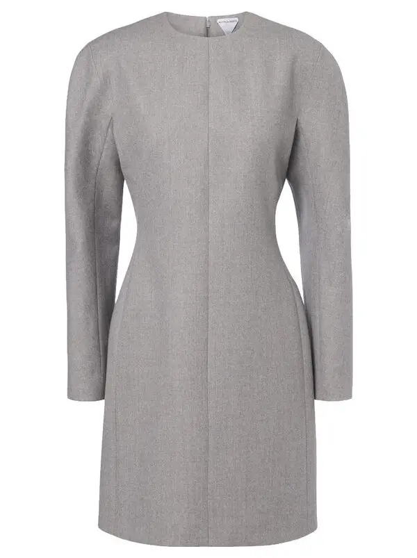 Bottega Veneta Wool Mini Dress - Grey