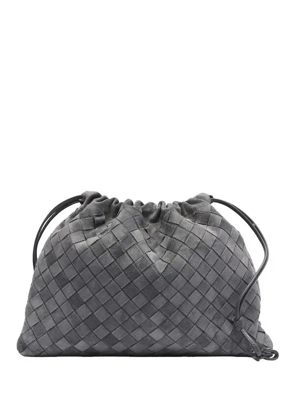 Bottega Veneta Small Suede Pouch - Grey
