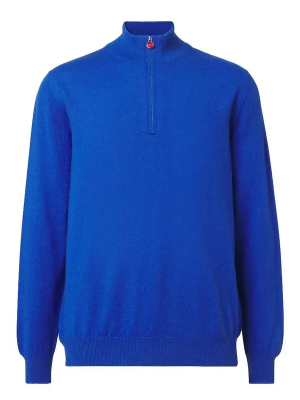 Kiton Cashmere Half-zip Sweater - Blue