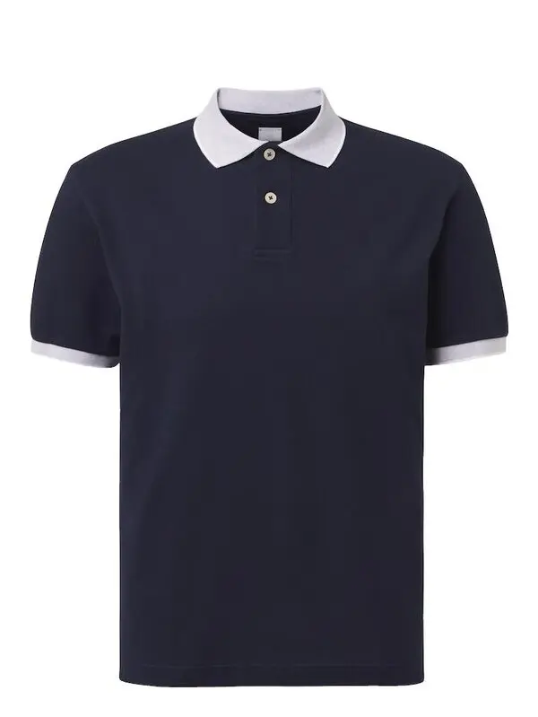 Eleventy Cotton Piqué Polo Shirt - Blue