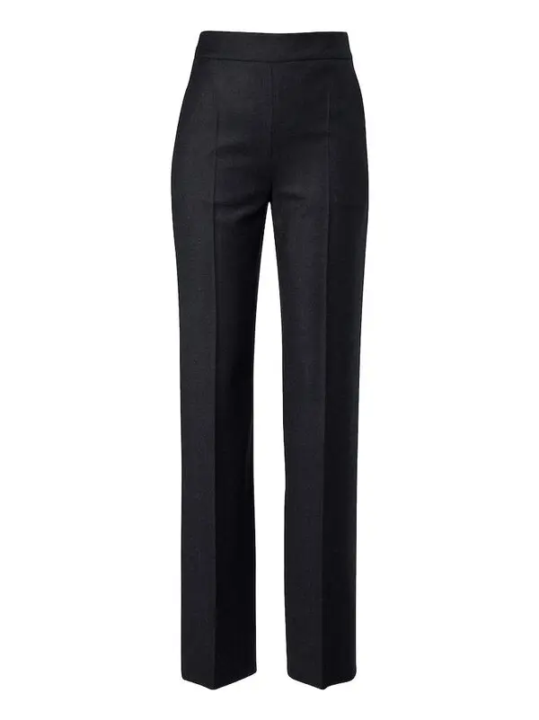 Agnona Wool Flannel Straight Leg Trousers - Grey