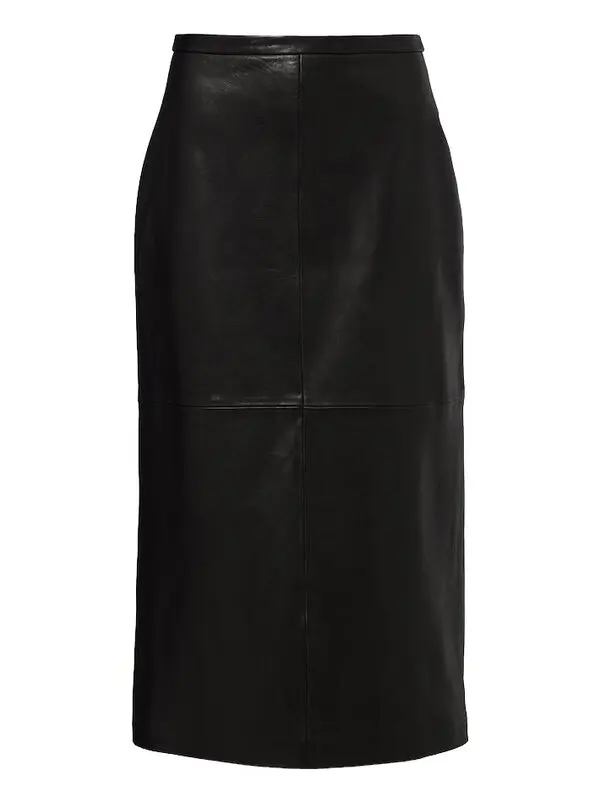 Nour Hammour Alana Leather Pencil Skirt - Black