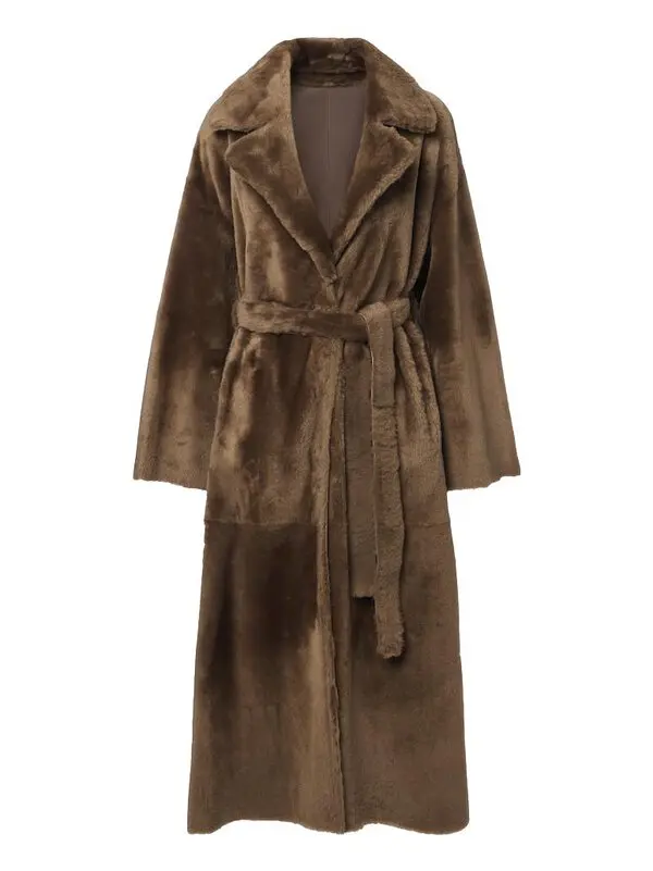 ARMA Armanien Shearling Wrap Coat - Brown