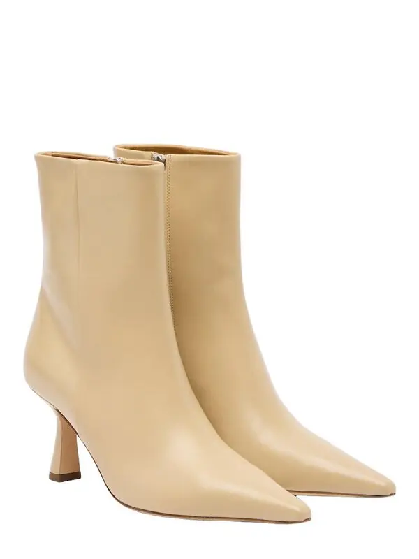 AeydĒ Vivi Leather Ankle Boots - Beige