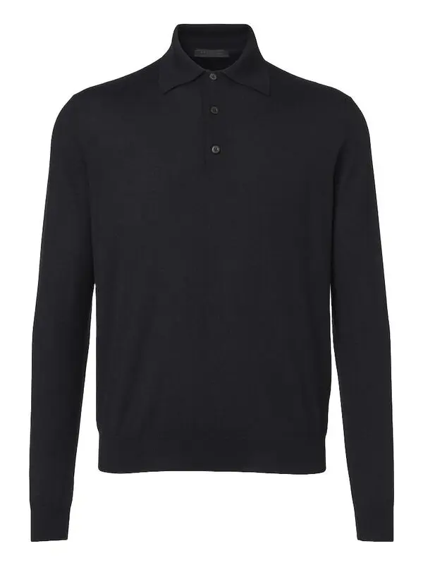 Prada Cashmere And Silk Polo Sweater - Black