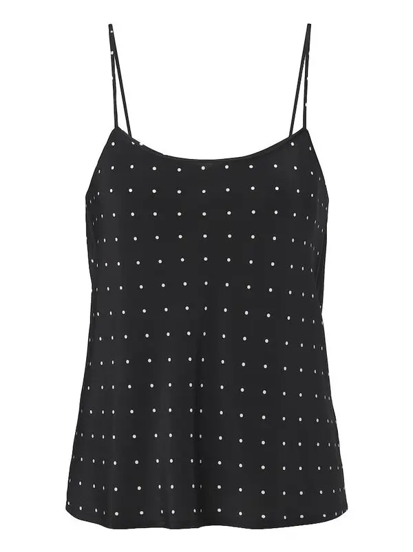Asceno Matera Polka-dot Silk Camisole - Black