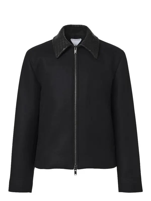 Bottega Veneta Leather-trimmed Wool Felt Jacket - Black