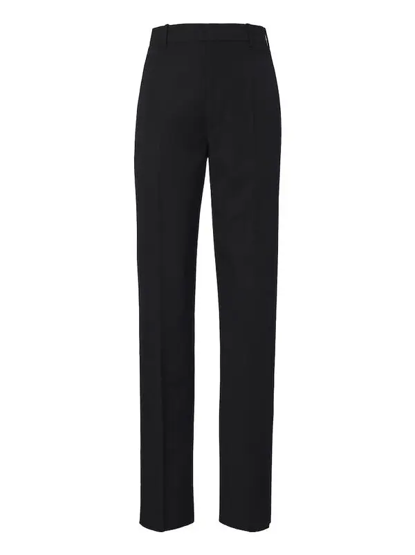 Bottega Veneta Wool Straight Leg Pants - Black