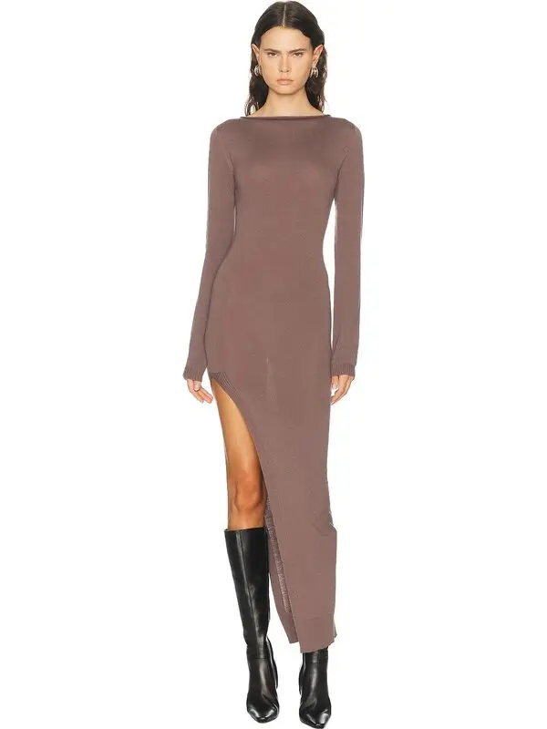 Rick Owens Ribbed Knit Maxi Dress - Grape