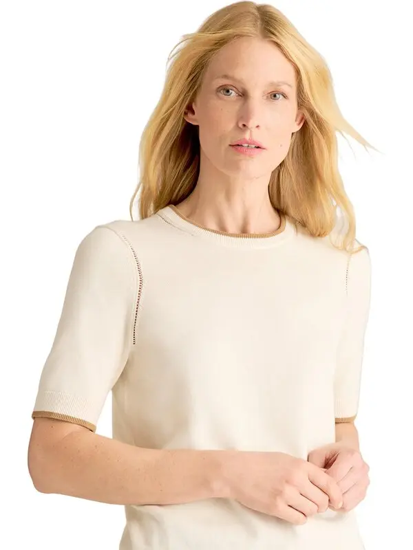 M.M.LAFLEUR Becca Pointelle Cotton-silk Tee - One-color