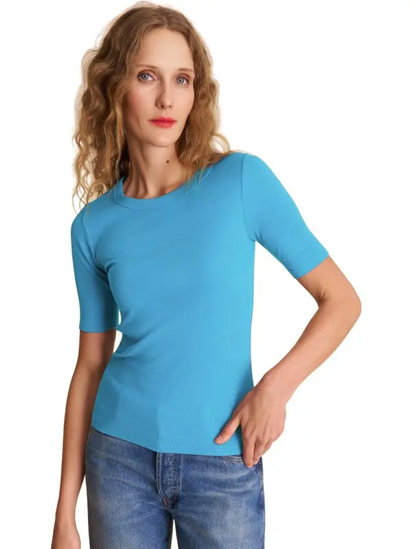 M.M.LAFLEUR Chana Fitted T-shirt In Organic Ribbed Pima Cotton - One-color