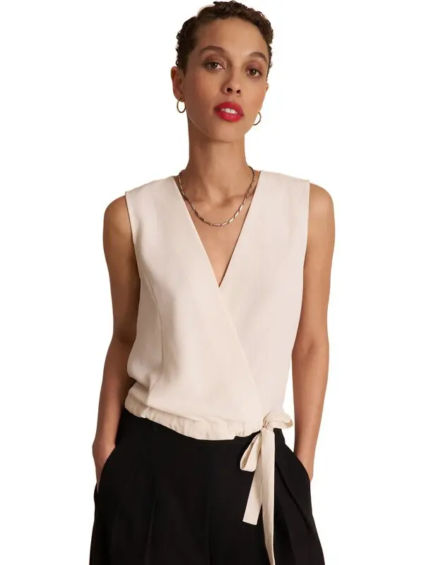 M.M.LAFLEUR Elodie V-neck Tie-waist Top - One-color