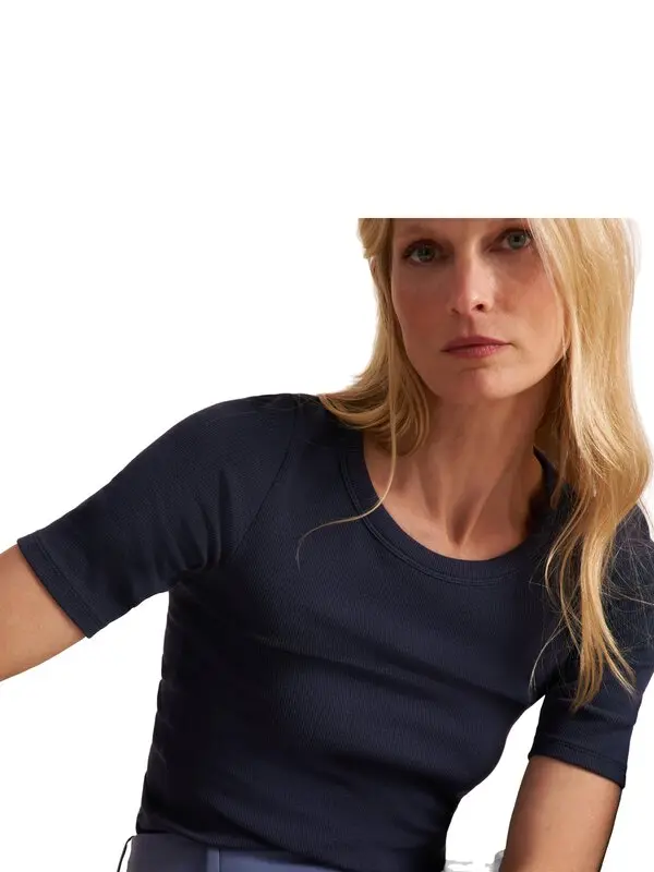 M.M.LAFLEUR Chana Fitted Ribbed Pima Cotton T-shirt - One-color
