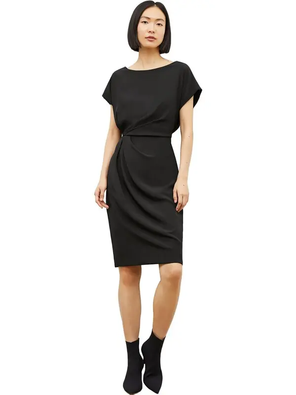 M.M.LAFLEUR Jillian Dress In Black Eco Heavy Soft Wave - One-color