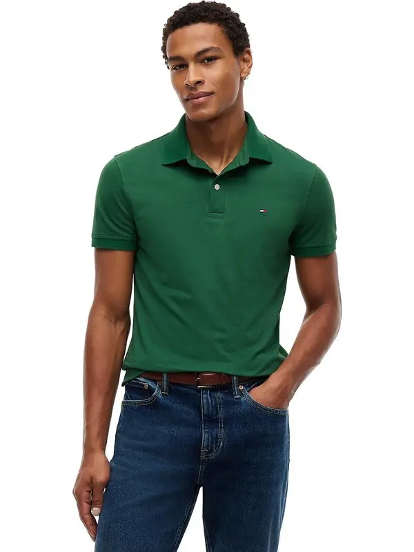 Tommy Hilfiger Slim Fit Stretch Pique Polo - Deep Evergreen