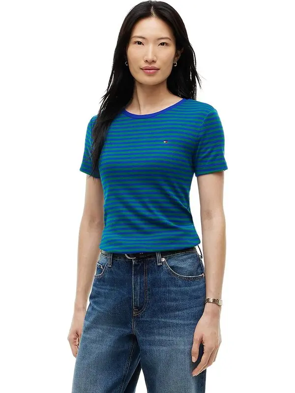 Tommy Hilfiger Slim Fit Striped T-shirt - Cobalt