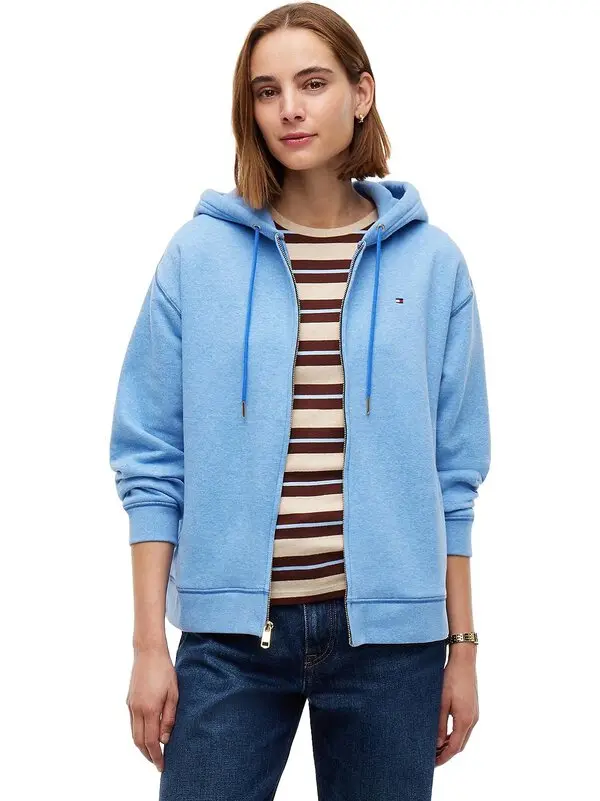 Tommy Hilfiger Relaxed Fit Zip Hoodie - Blue Orbit