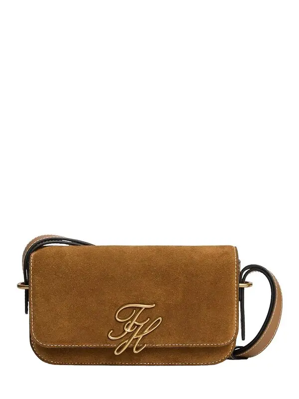 Tommy Hilfiger Script Monogram Crossbody Bag - Cognac