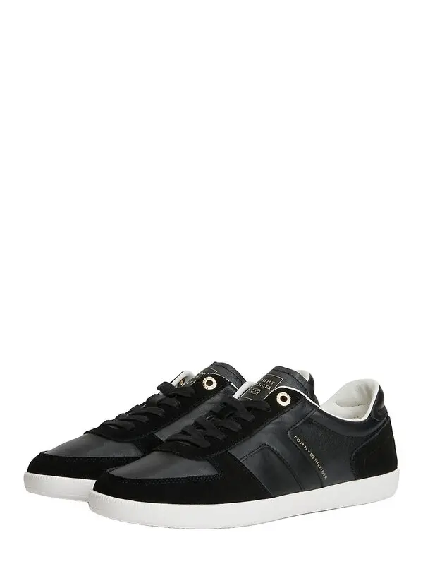 Tommy Hilfiger Tribeca Leather-mix Skater Sneakers - Black