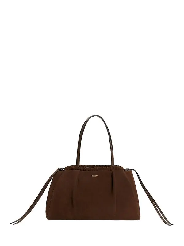 Tommy Hilfiger Gathered Suede Shoulder Bag - Fondant Brown