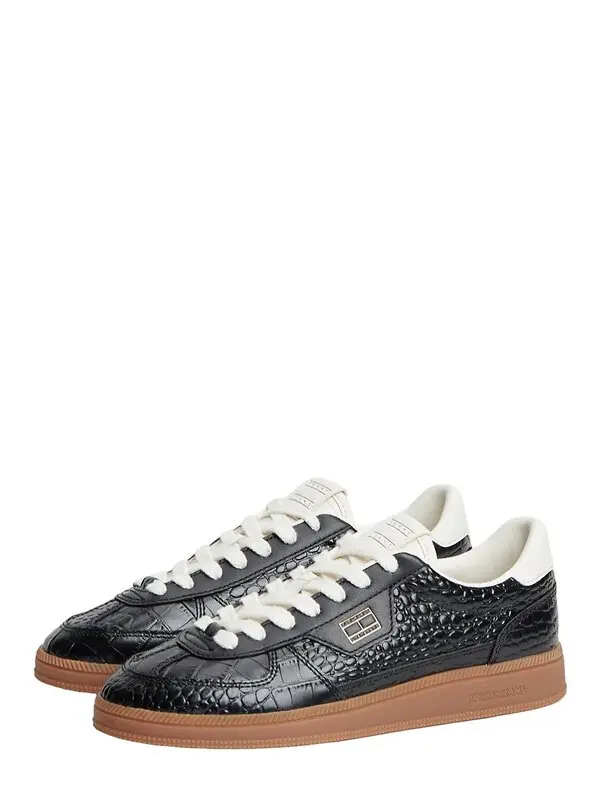 Tommy Hilfiger Leather Skater Sneakers - Black
