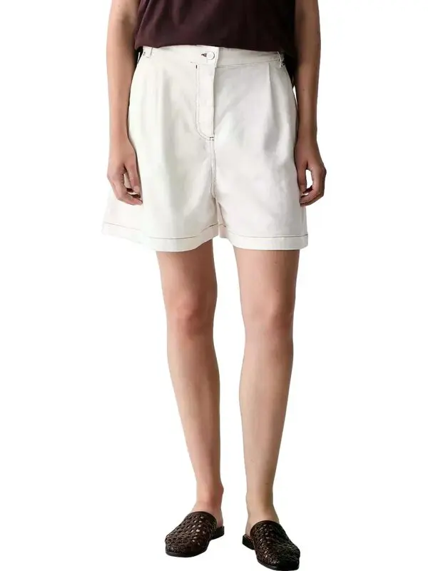 Paul Smith Pleated Detail Mini Shorts - White