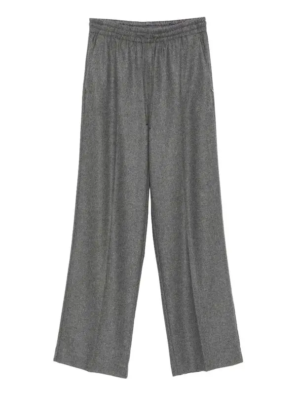 OTTOD'AME Brushed Finish Drawstring Waistband Trousers - Grey