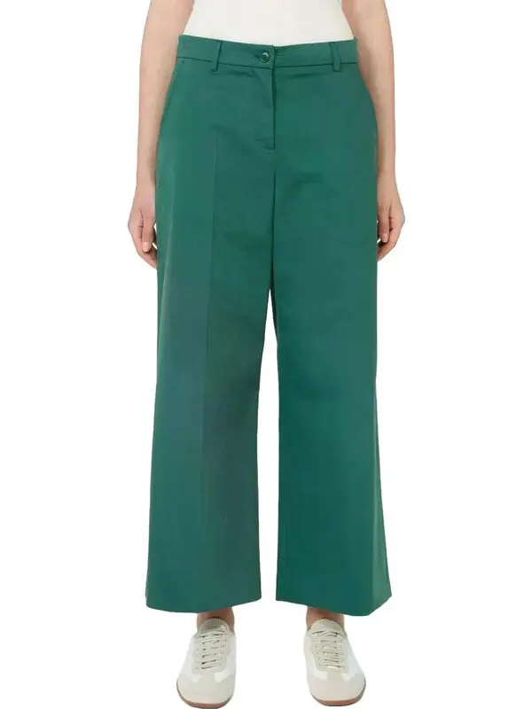 Max Mara Pressed-crease Wide-leg Trousers - Green