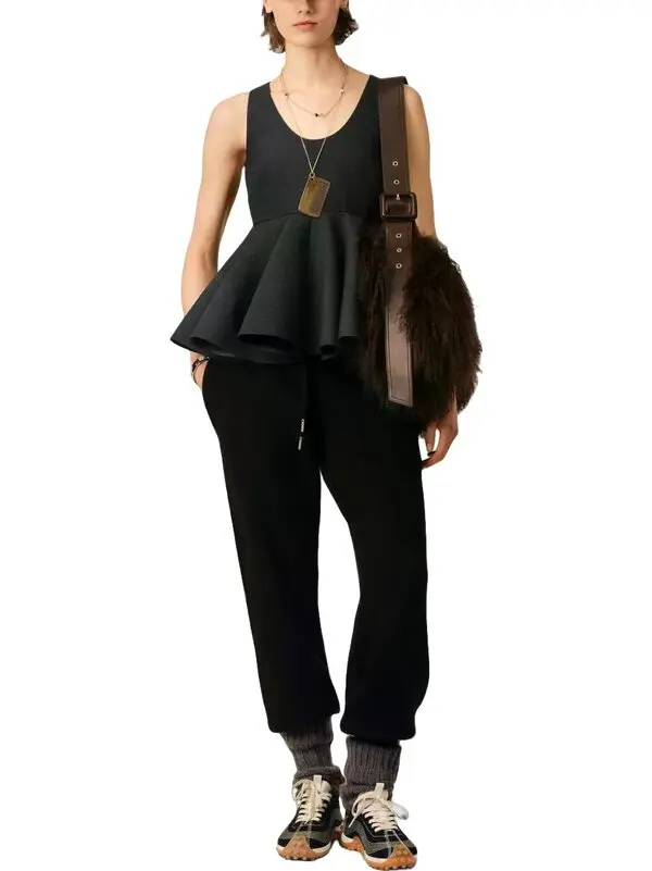 AMI Paris Sleeveless Peplum Wool Top - Grey