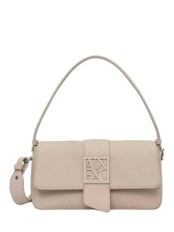 Armani Exchange Logo Plaque Shoulder Bag - Neutrals
