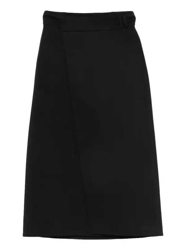 Alpha Studio Belted Wrap Midi Skirt - Black