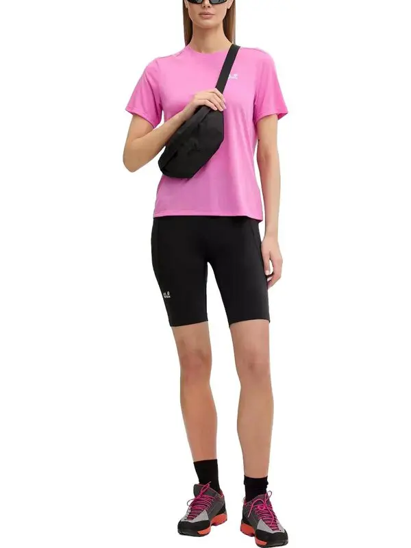 JACK WOLFSKIN Logo Print Cycling Shorts - Black