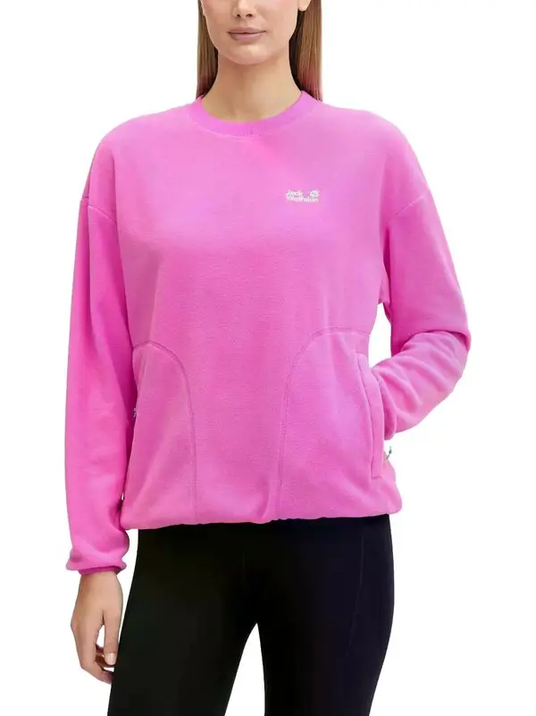 JACK WOLFSKIN Logo-embroidered Fleece Sweater - Pink